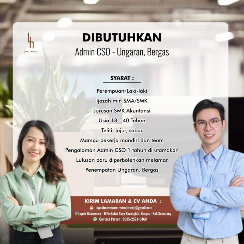 Lowongan Kerja Admin CSO (Ungaran, Bergas) di UD Ardjoena - LokerSemar.id