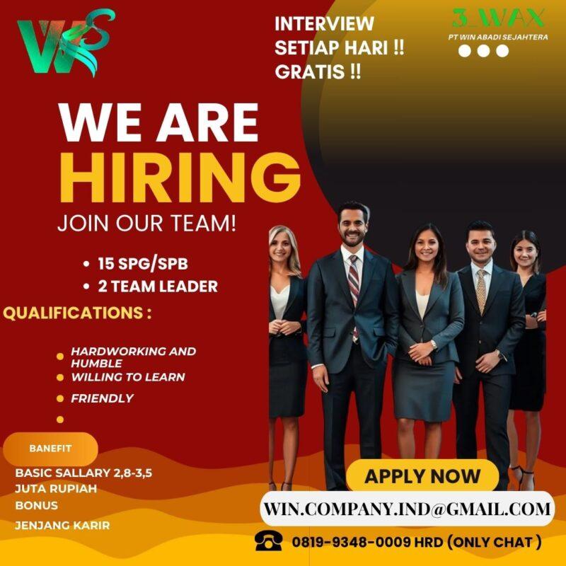 Lowongan Kerja SPG/SPB - Team Leader di PT. Win Abadi Sejahtera ...