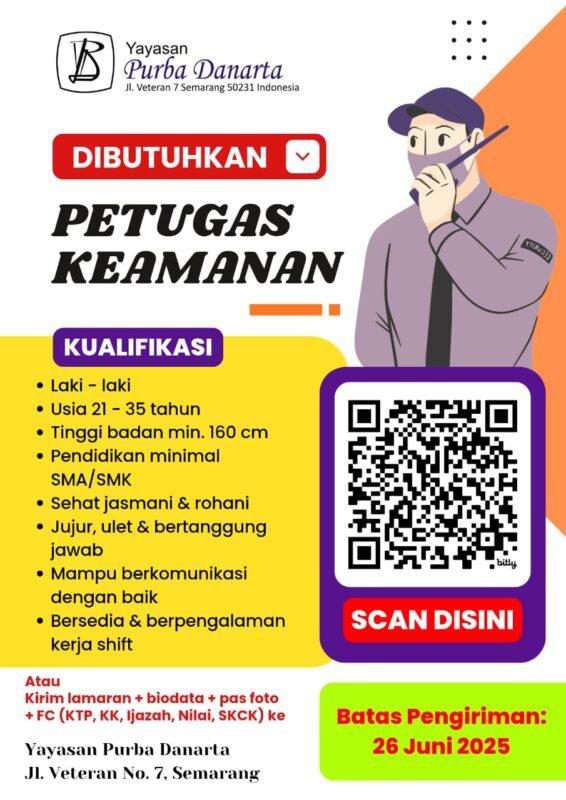 Lowongan Kerja Petugas Keamanan di Yayasan Purba Danarta (YPD ...