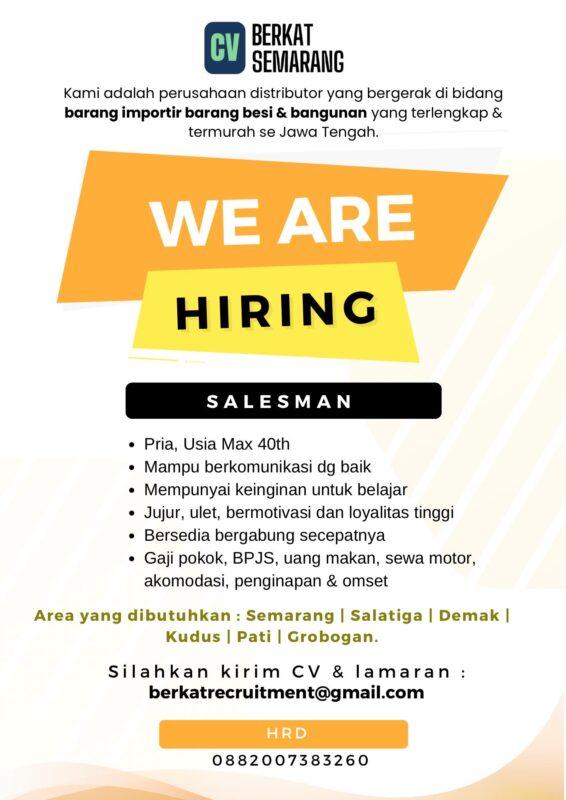 Lowongan Kerja Salesman - Staf Helper Gudang (Serabutan) di CV Berkat ...