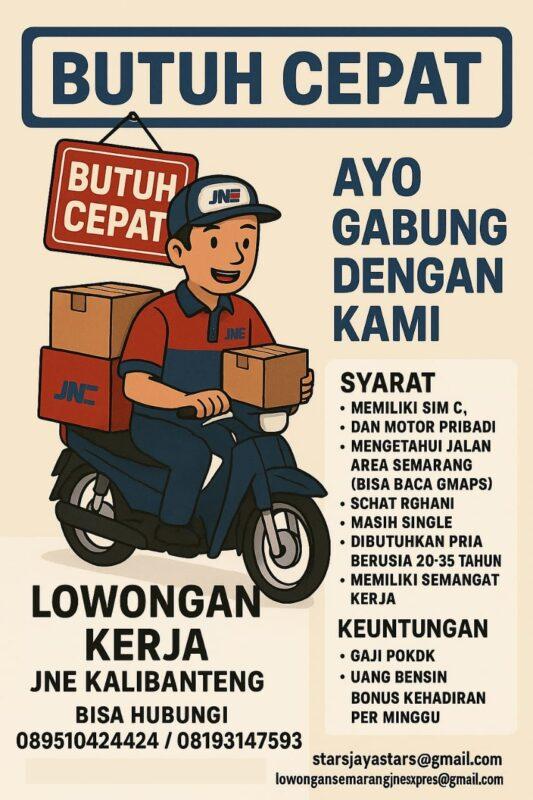 Lowongan Kerja Kurir Pick Up di JNE Kalibanteng - LokerSemar.id