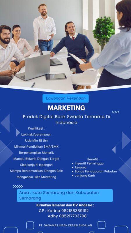 Lowongan Kerja Marketing di PT. Danamas Insan Kreasi Andalan - LokerSemar.id