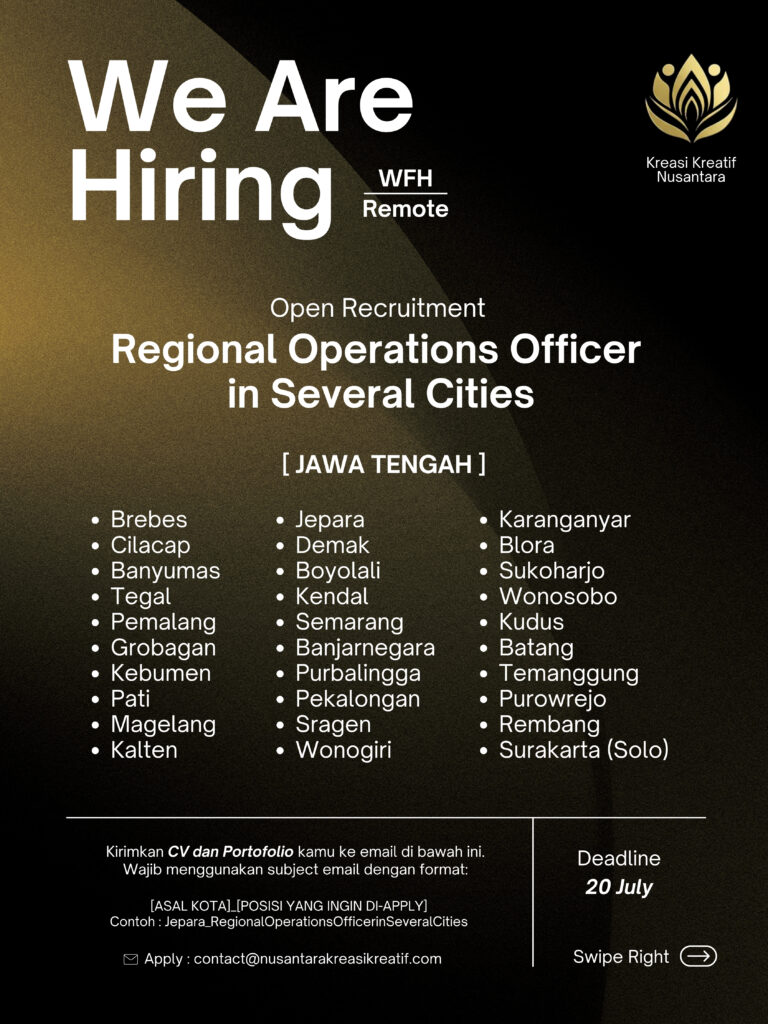Lowongan Kerja Regional Operation Staff di PT. Kreasi Kreatif Nusantara ...