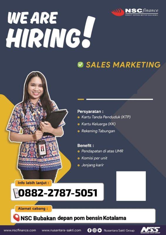 Lowongan Kerja Sales Marketing di PT. Nusantara Sakti - LokerSemar.id