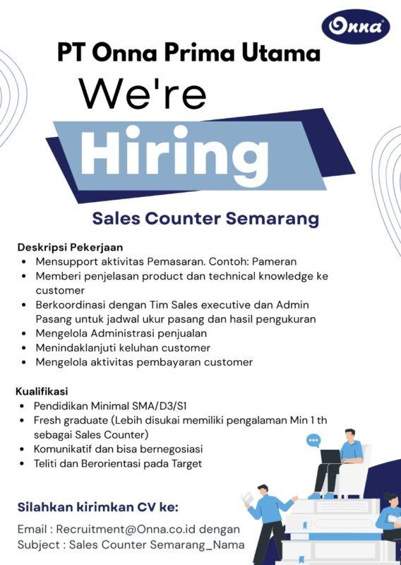 Lowongan Kerja Sales Counter - Sales Executive - Operator Produksi ...