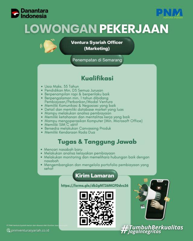 Lowongan Kerja Ventura Syariah Officer di PT. PNM Ventura Syariah ...