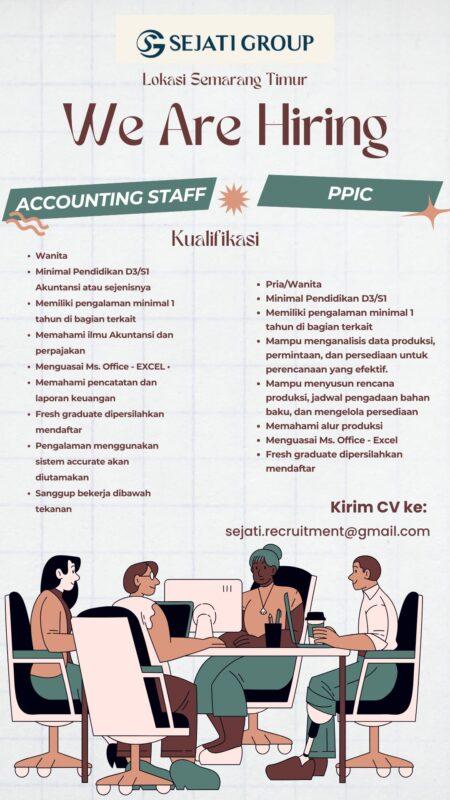Lowongan Kerja Staff Accounting - Staff PPIC di PT. Surya Jaya Prasama - LokerSemar.id