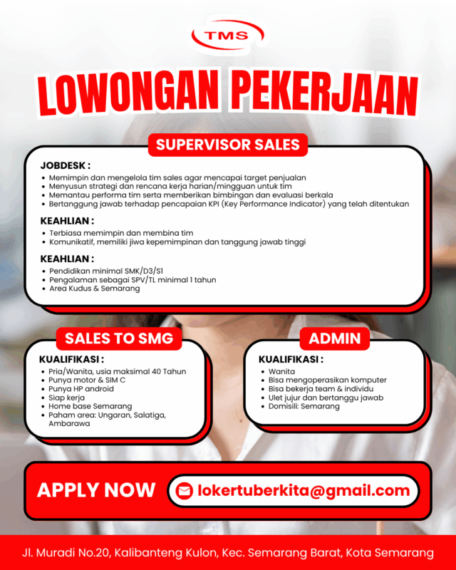 Lowongan Kerja SPV Sales - Sales TO - Admin di PT. Tuberkita Maju ...