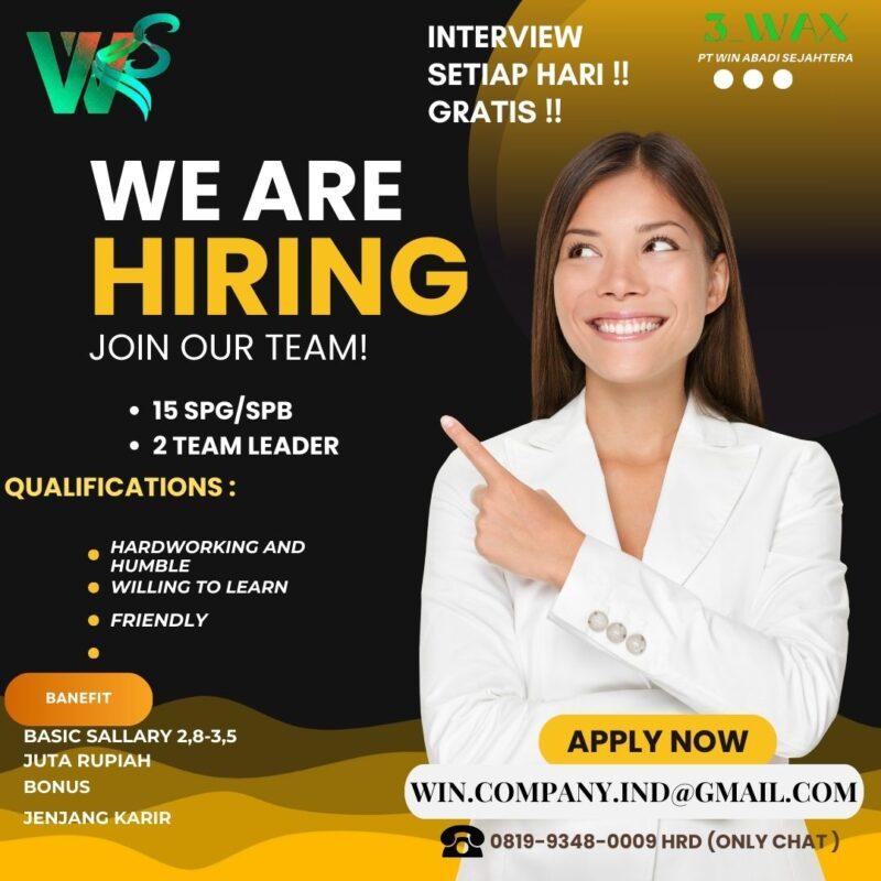 Lowongan Kerja SPG/ SPB - Team Leader di PT. Win Abadi Sejahtera ...