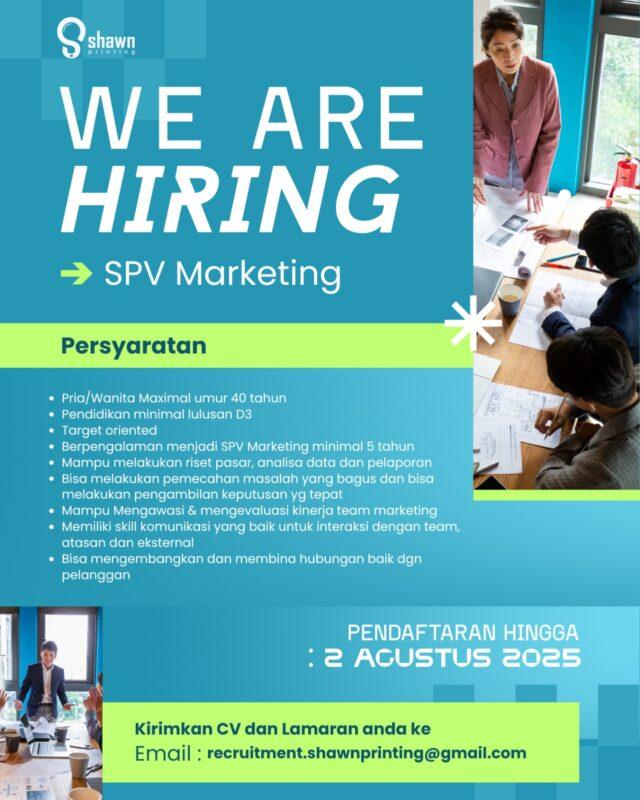 Lowongan Kerja SPV Marketing - Audit Keuangan - HRD - Digital Marketing ...