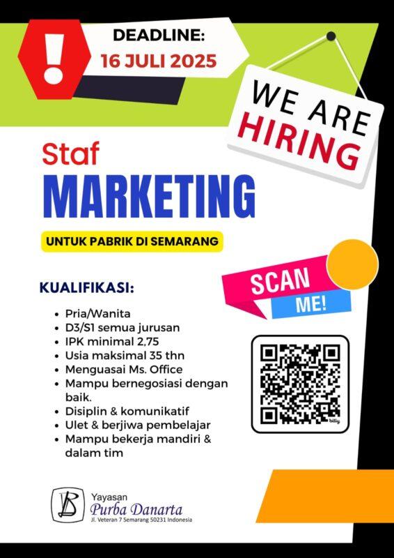 Lowongan Kerja Staf Marketing di Yayasan Purba Danarta (YPD ...