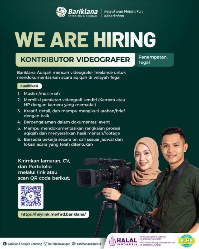 Lowongan Kerja Kontributor & Videografer - PJ Gerai di Bariklana Catering & Aqiqah - LokerSemar.id