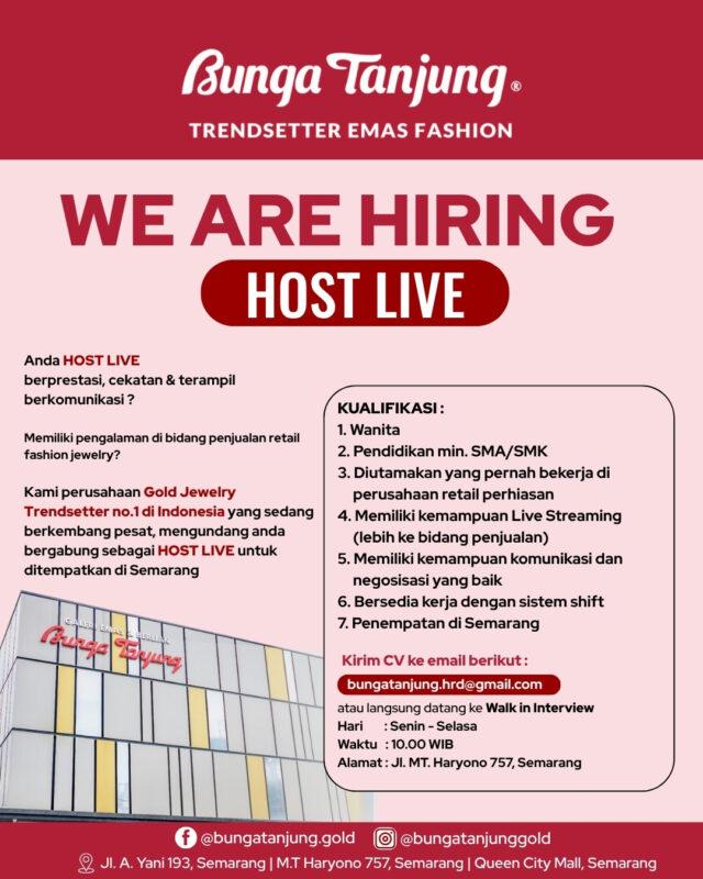 Lowongan Kerja Host Live - Sales Retail - Staff Promo - Store ...