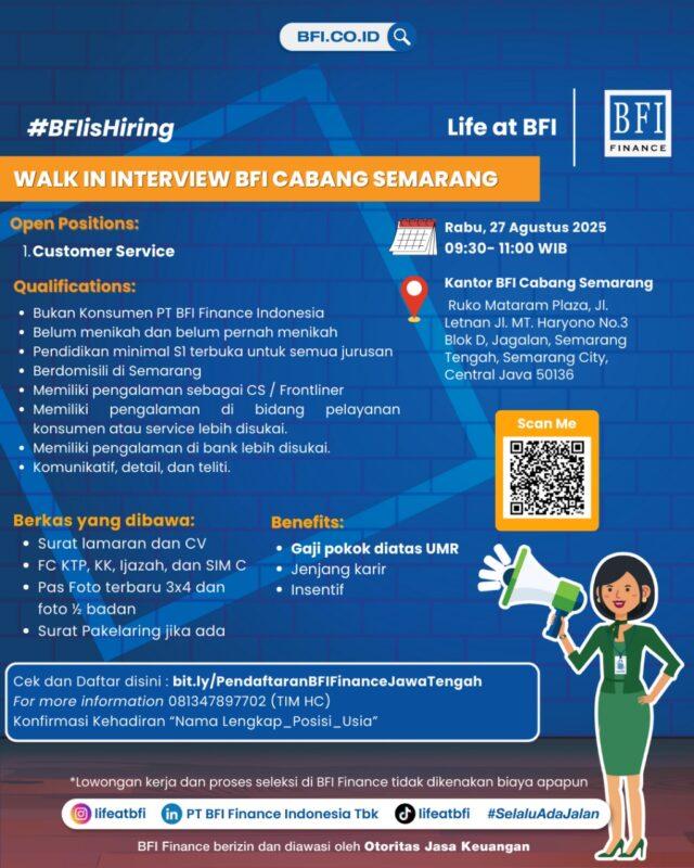 Lowongan Kerja Customer Service di PT. BFI Finance Indonesia Cabang ...