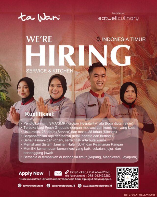 Lowongan Kerja Service & Kitchen Team di PT. Eatwell Culinary ...