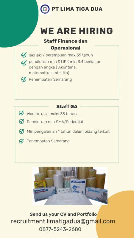 Lowongan Kerja Staff Finance dan Operasional - Staff GA di PT. Lima ...