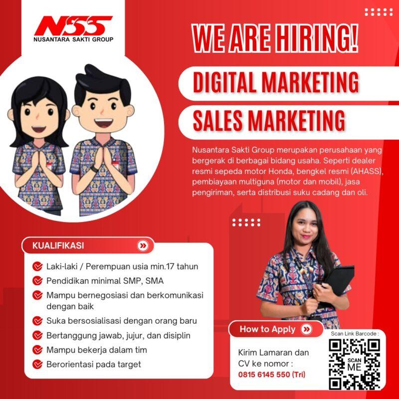 Lowongan Kerja Digital Merketing - Sales Marketing di PT. Nusantara Sakti Group - LokerSemar.id