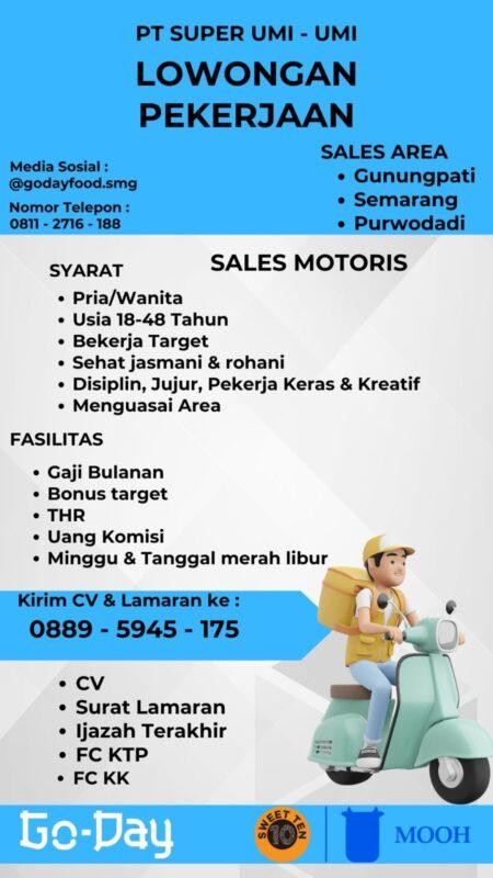 Lowongan Kerja Sales Motoris di PT. Super Umi Umi - LokerSemar.id