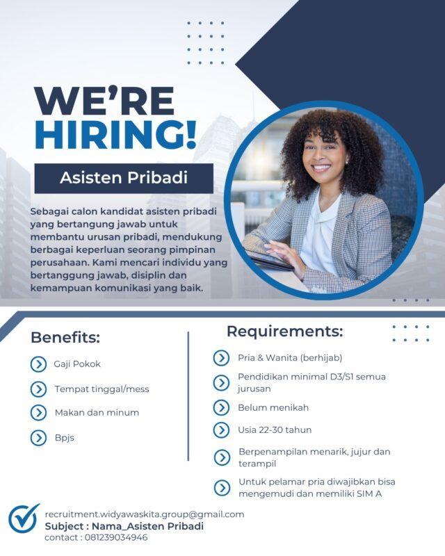 Lowongan Kerja Asisten Pribadi di PT. Widya Waskita Wijaya - LokerSemar.id