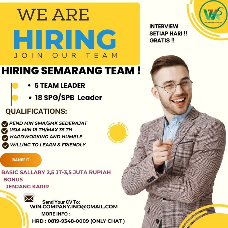 Lowongan Kerja Team Leader - SPG/ SPB Leader di PT. Win Abadi Sejahtera ...