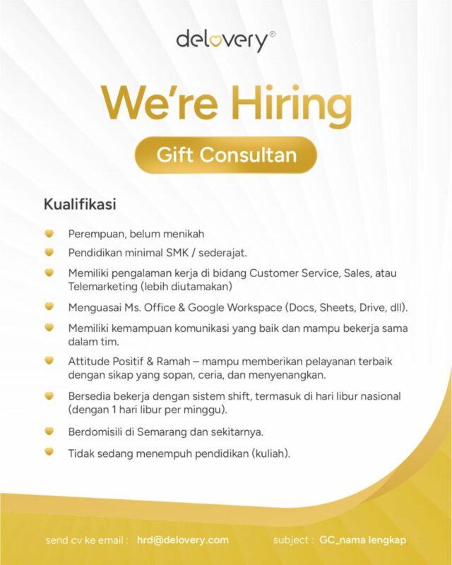 Lowongan Kerja Gift Consultant di Delovery - LokerSemar.id