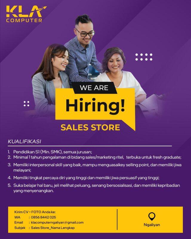 Lowongan Kerja Sales Store - Purchasing Staff di KLA Computer (PT. KLA ...