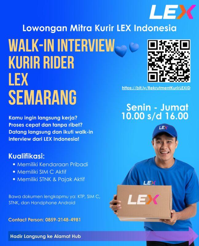 Lowongan Kerja Kurir Rider LEX Semarang di Lex Indonesia (Lazada ...