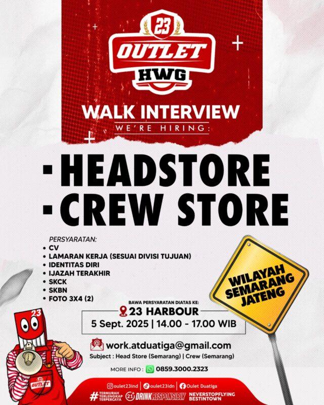Lowongan Kerja Headstore - Crew Store di Outlet 23 Indonesia ...