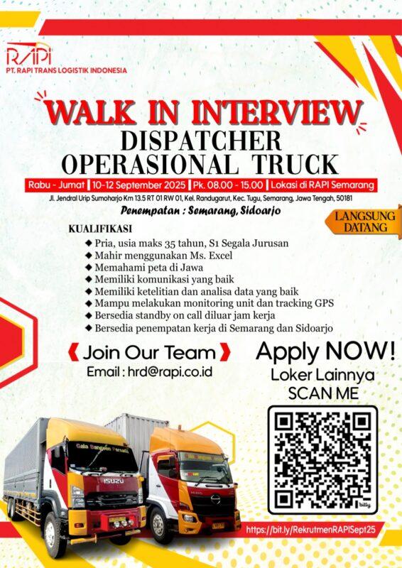 Lowongan Kerja Dispatcher Operasional Truck - Checker Gudang di PT. RAPI Trans Logistik ...