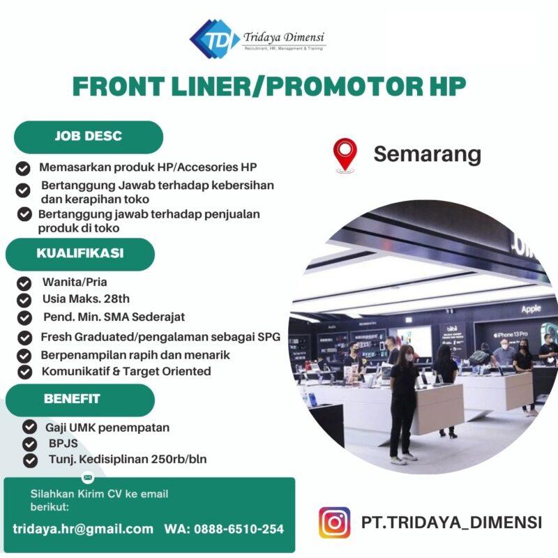 Lowongan Kerja Front Liner/ Promotor HP di PT. Tridaya Dimensi Indonesia - LokerSemar.id