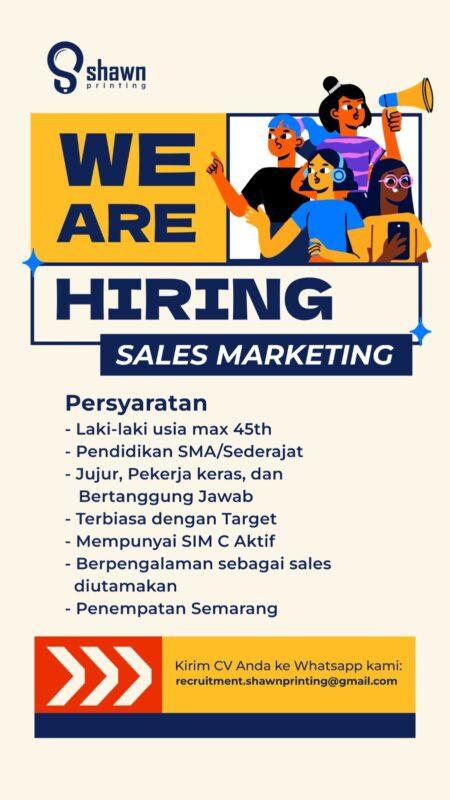 Lowongan Kerja Sales Marketing - Operator Sablon - Cleaning Service ...