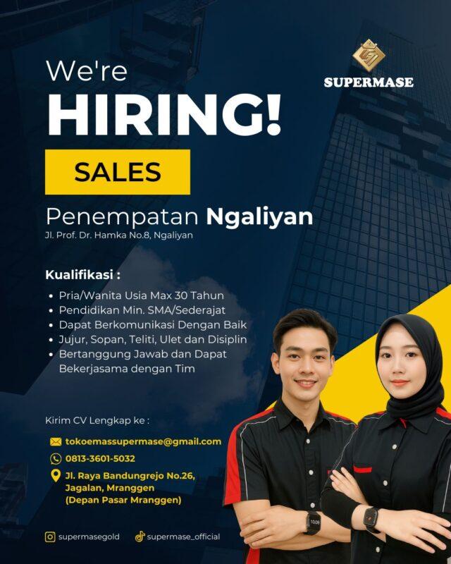 Lowongan Kerja Sales di Toko Emas Supermase - LokerSemar.id