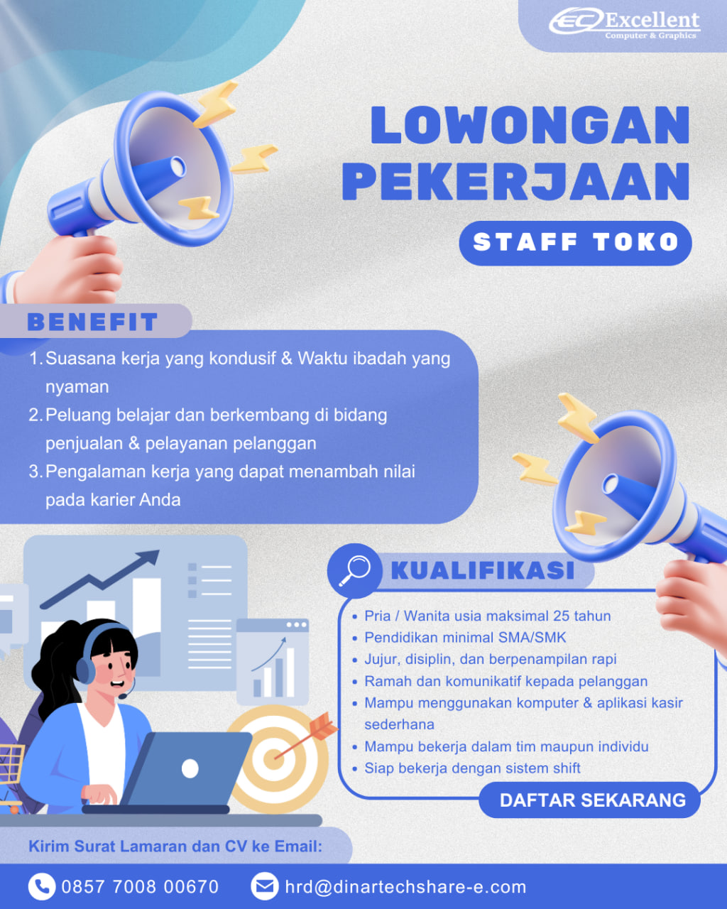 Lowongan Kerja Staff Toko di Excellent Computer Semarang - LokerSemar.id
