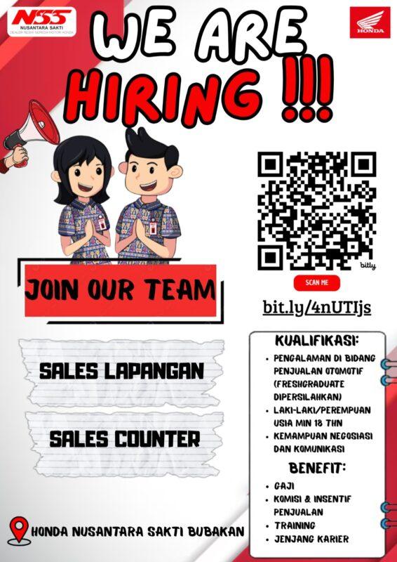Lowongan Kerja Sales Lapangan - Sales Counter di Honda NSS Semarang - LokerSemar.id