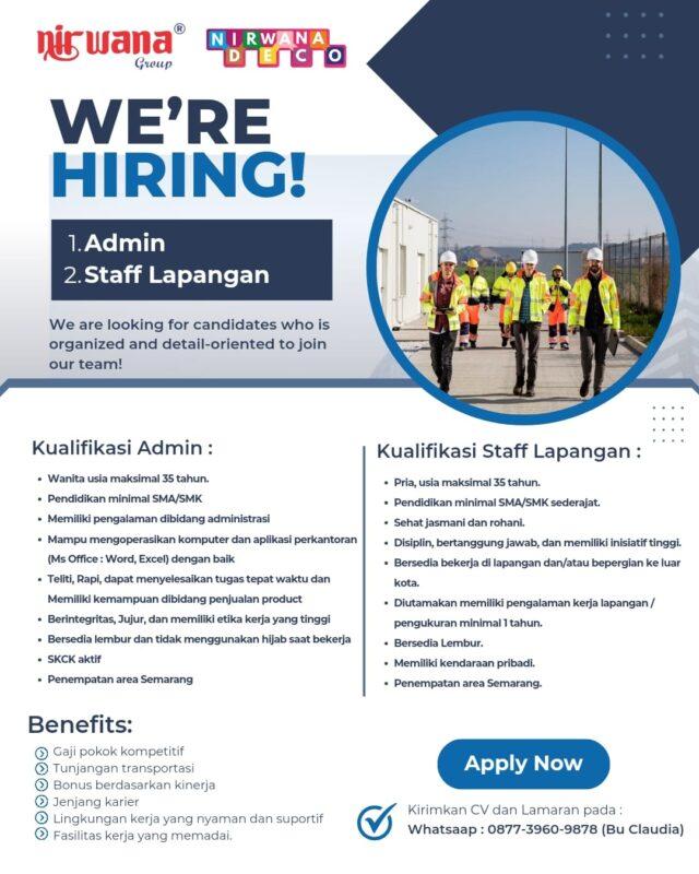 Lowongan Kerja Admin - Staff Lapangan di Nirwana Grup - LokerSemar.id