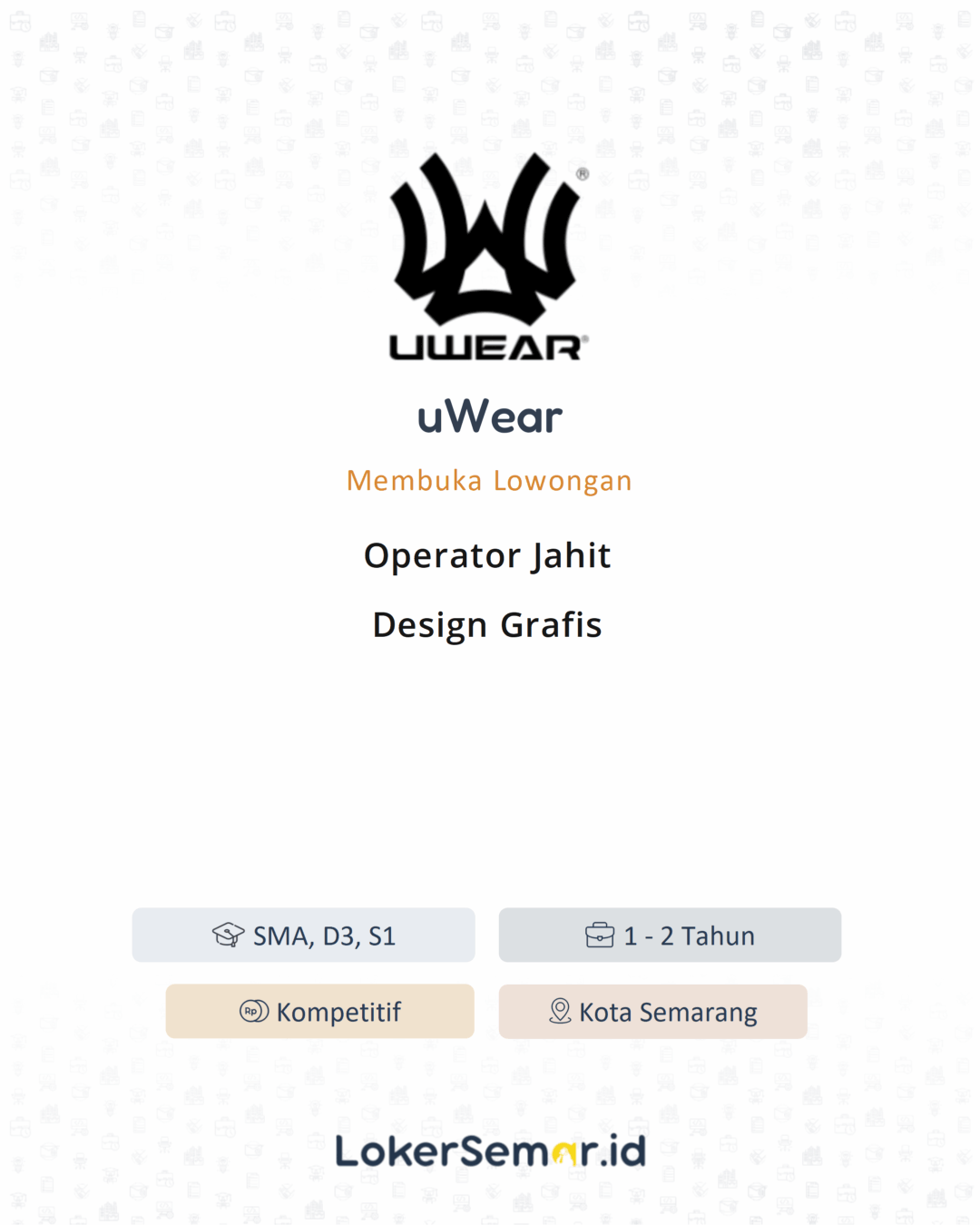 Lowongan Kerja Operator Jahit - Design Grafis di uWear - LokerSemar.id