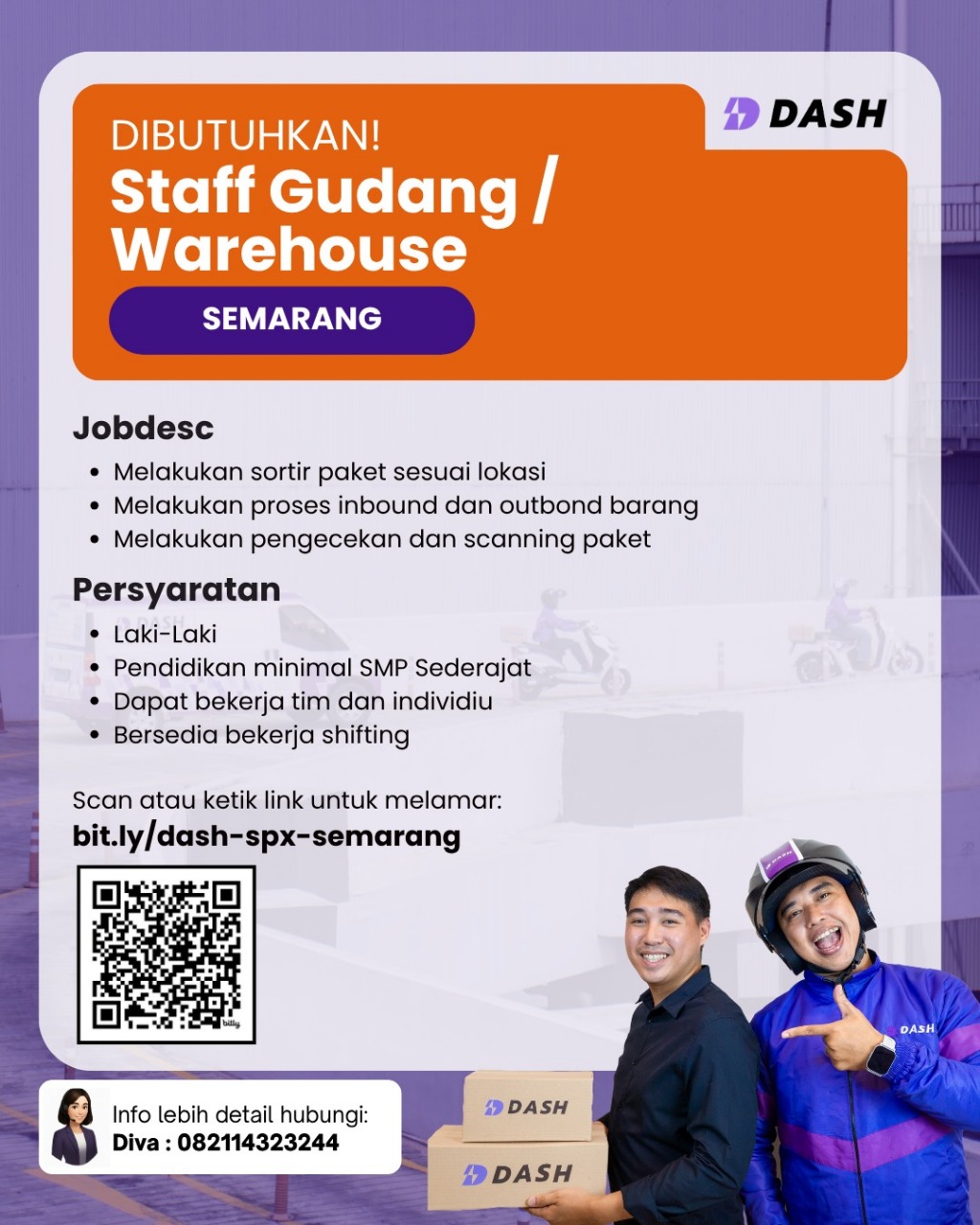 Lowongan Kerja Staff Gudang/ Warehouse di Dash Electric - LokerSemar.id