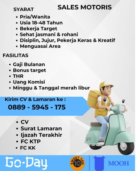 Lowongan Kerja Sales Motoris di PT. Go-Day Food (Semarang) - LokerSemar.id