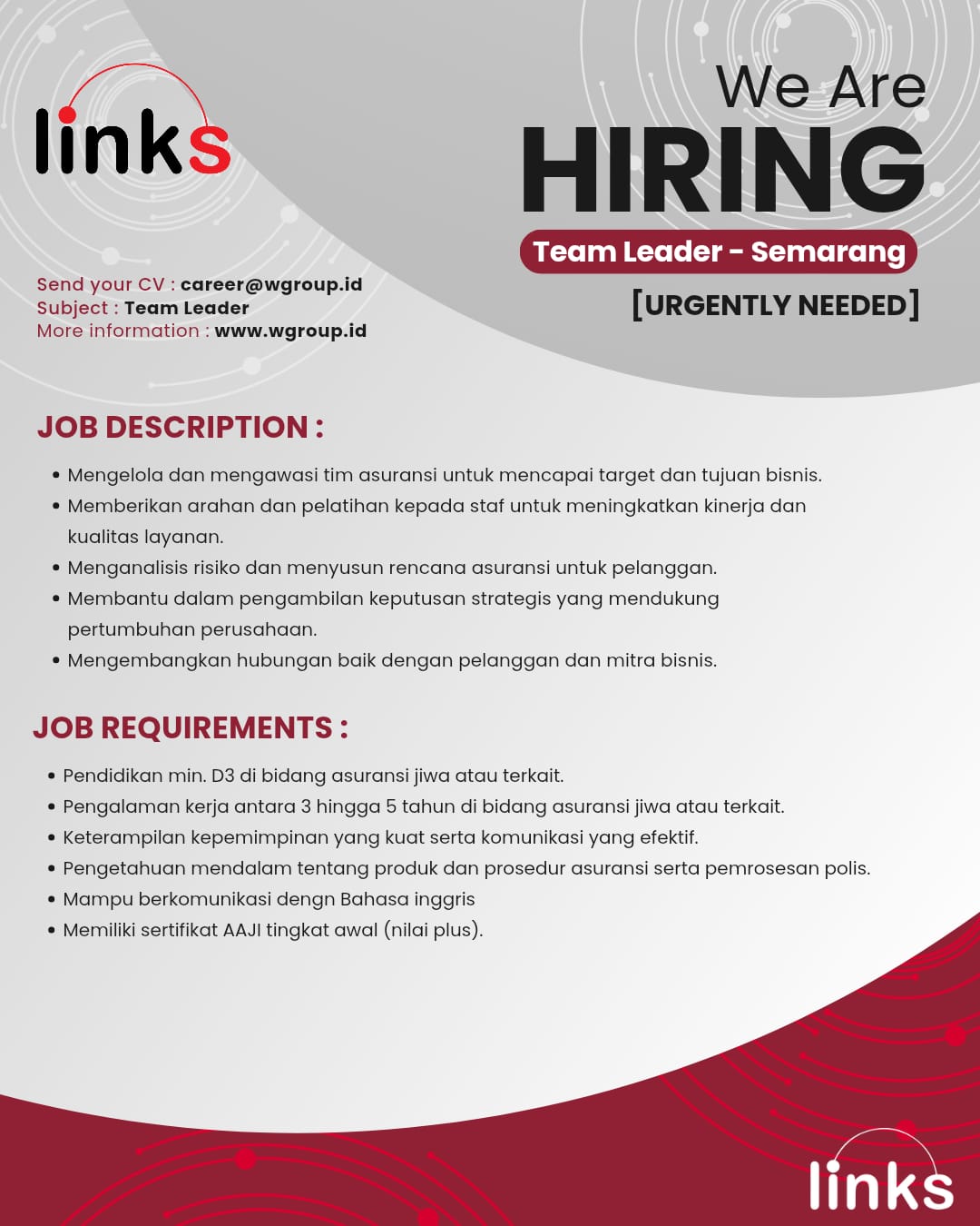 Lowongan Kerja Team Leader di PT. Linksindo Makmur - LokerSemar.id