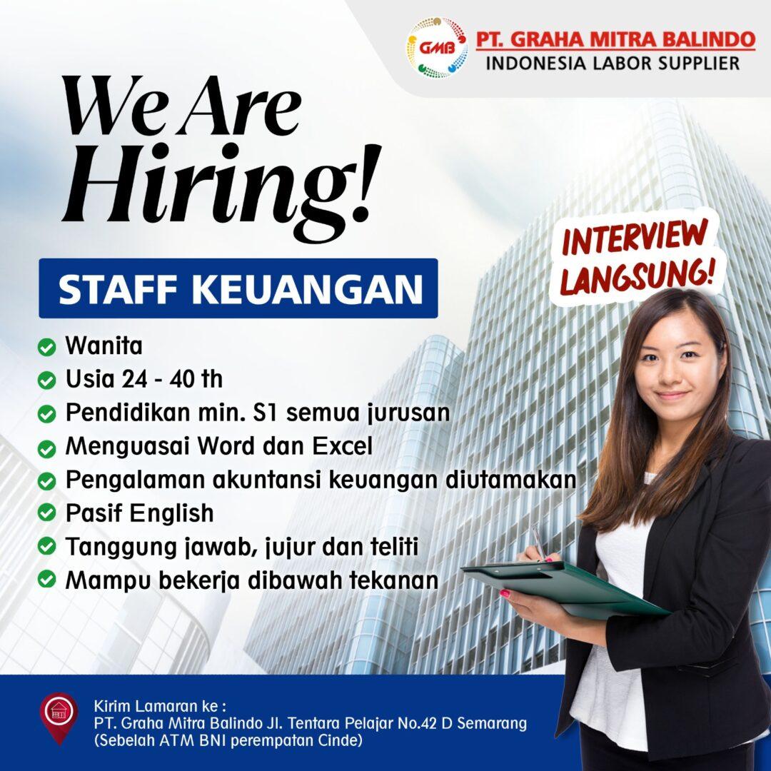 Lowongan Kerja Staff Keuangan di PT. Graha Mitra Balindo - LokerSemar.id
