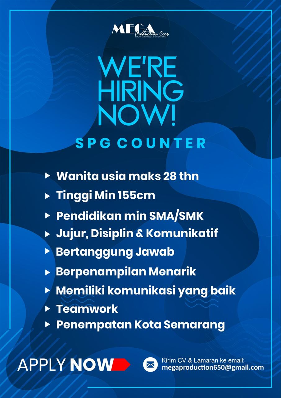 Lowongan Kerja SPG Counter di PT. Mega Production Corp - LokerSemar.id