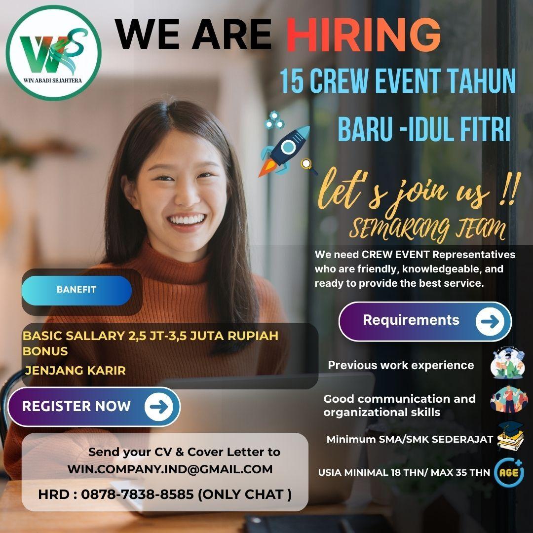 Lowongan Kerja Crew Event Tahun Baru di PT. Win Abadi Sejahtera ...