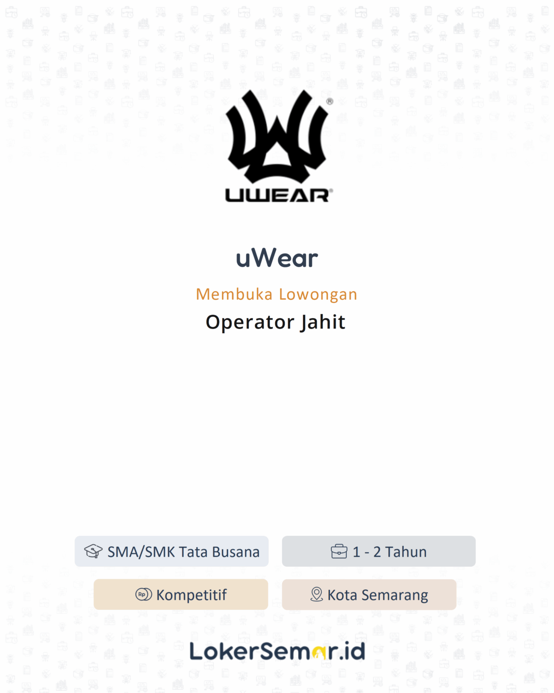 Lowongan Kerja Operator Jahit di uWear - LokerSemar.id