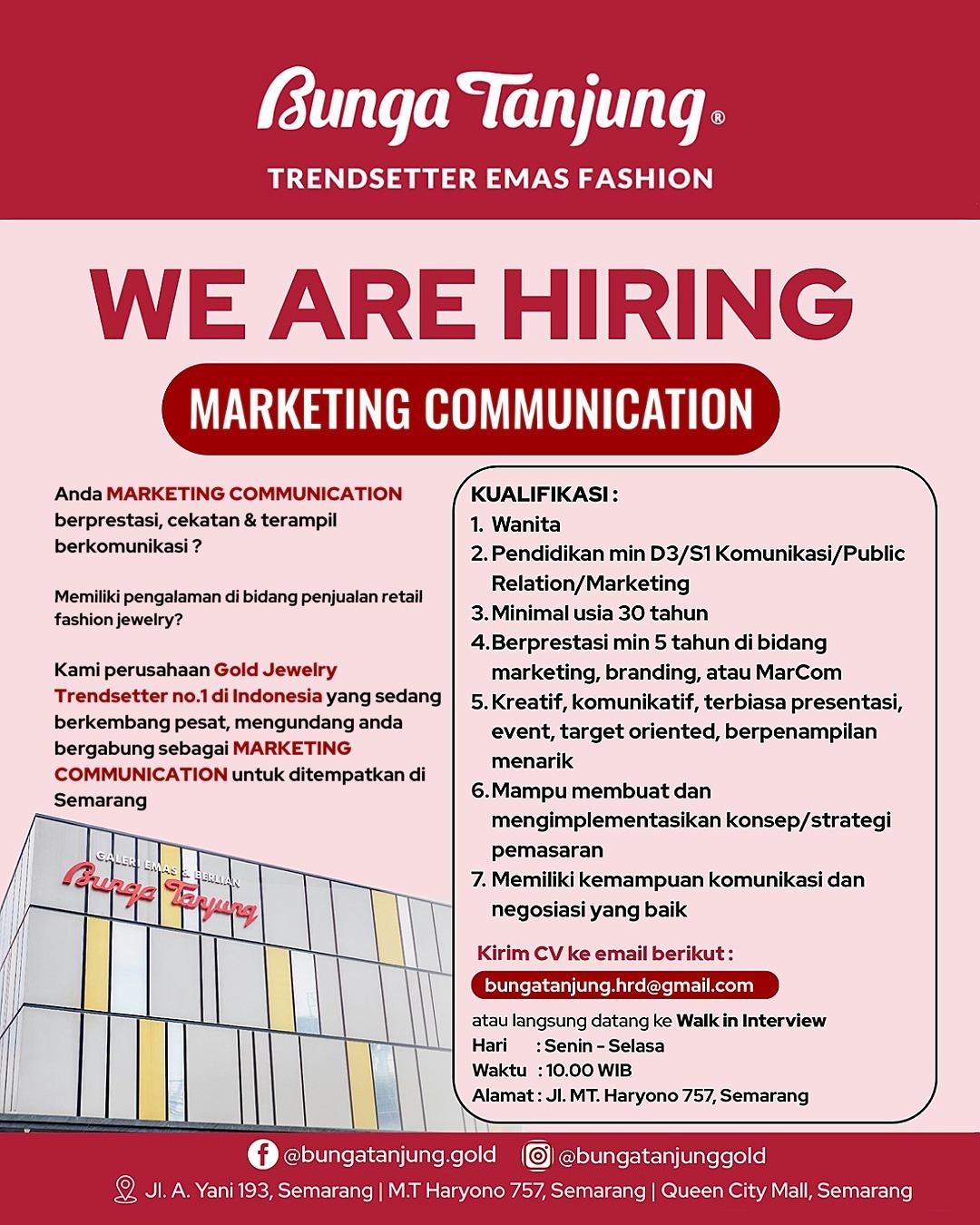 Lowongan Kerja Marketing Communication - Konten Kreator - Manajer ...