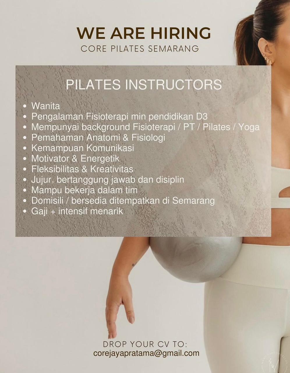 Lowongan Kerja Pilates Instructor di Core Pilates Semarang - LokerSemar.id