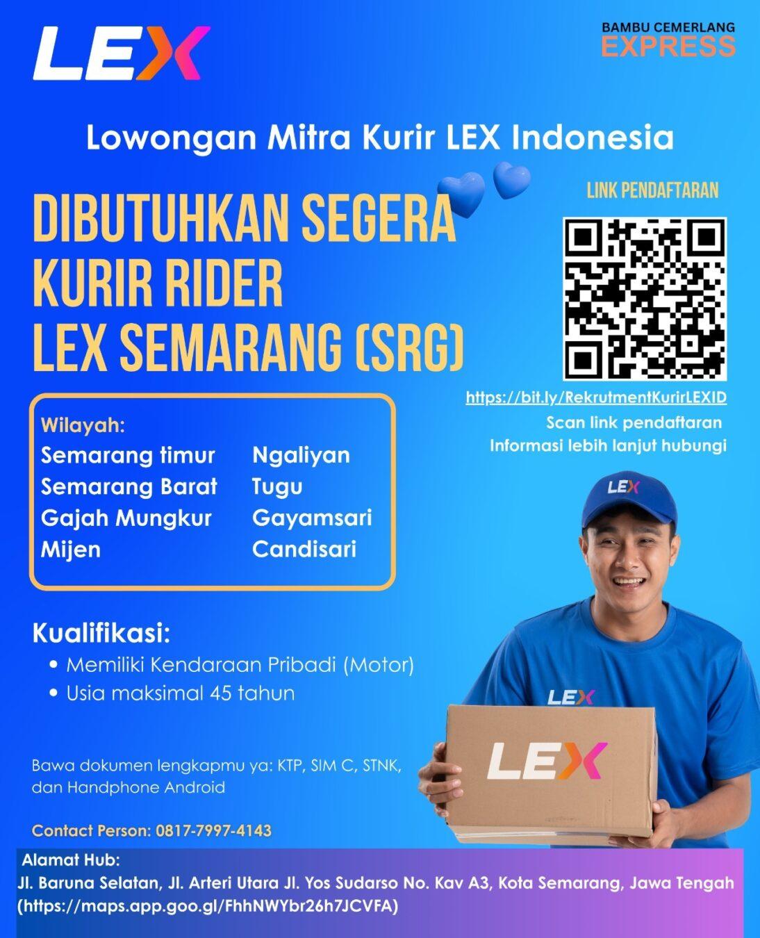 Lowongan Kerja Kurir Rider LEX Semarang (SRG) di Lastana Express ...