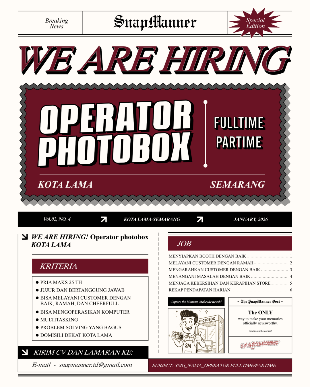 Lowongan Kerja Operator Photobox (Full Time & Part Time) di Lihat Atas ...