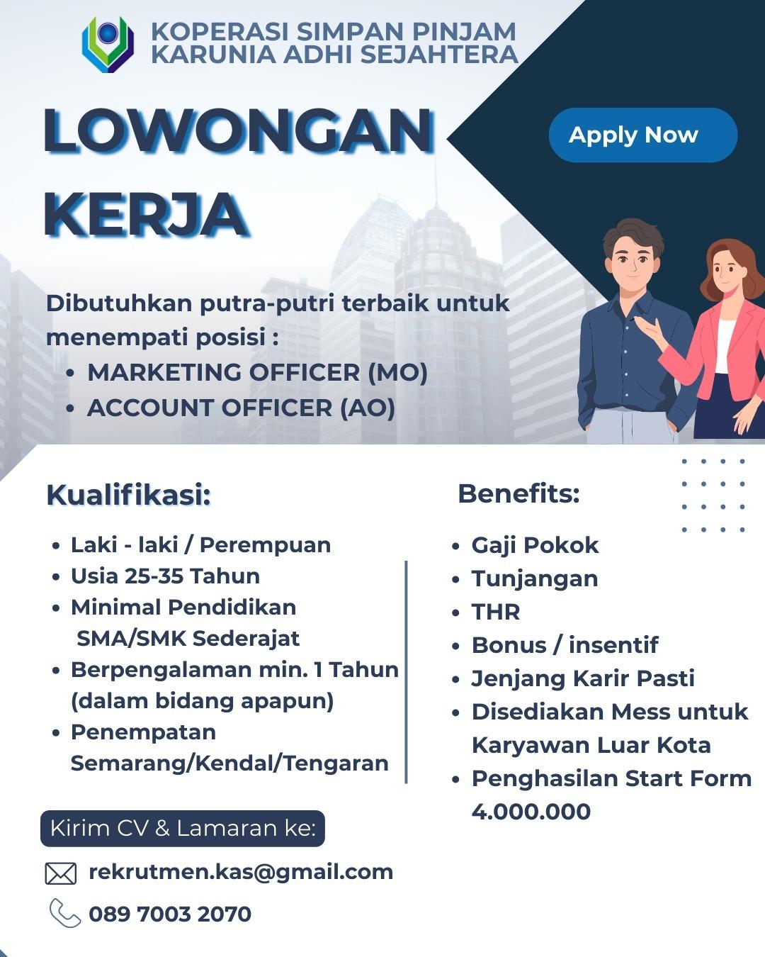 Lowongan Kerja Marketing Officer (MO) - Account Officer (AO) di KSP ...