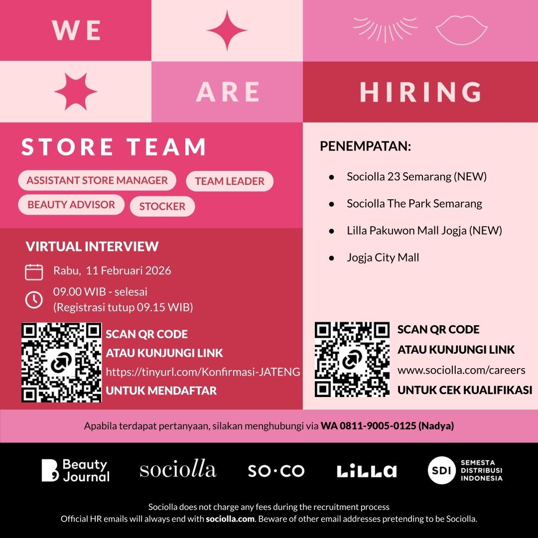 Lowongan Kerja Assistant Store Manager - Team Leader - Beauty Advisor ...