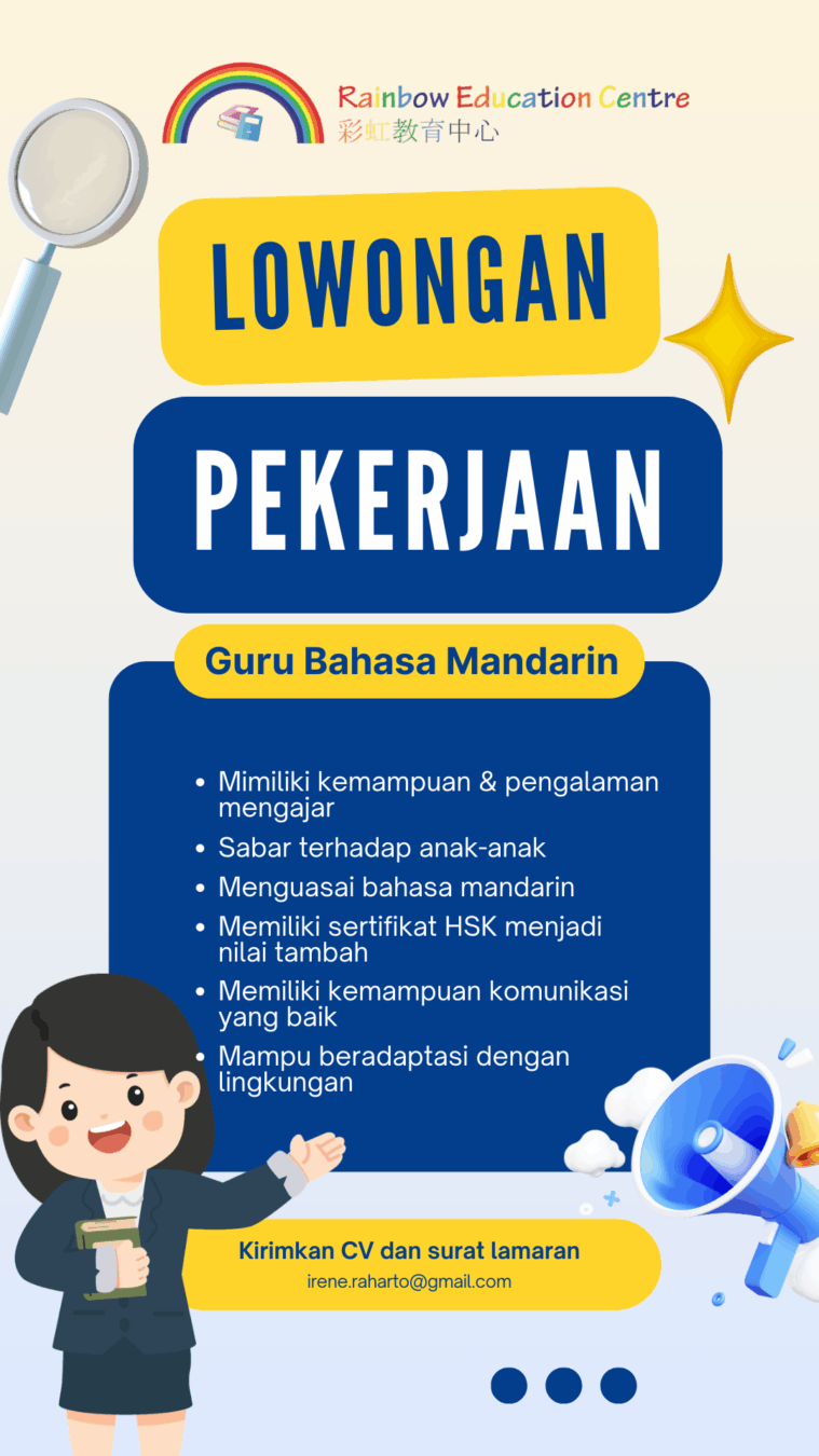 Lowongan Kerja Guru Bahasa Mandarin di Rainbow Education Center ...